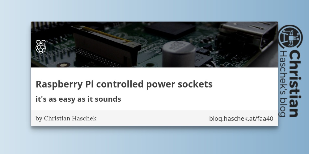Raspberry Pi controlled power sockets